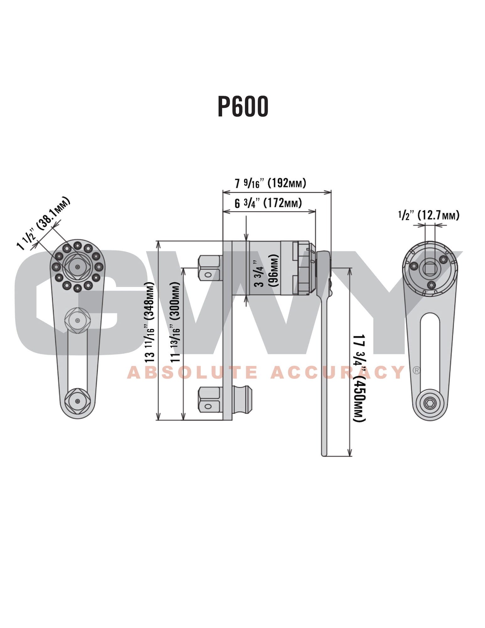 P600 Dimensioned Drawing | GWY, Inc.